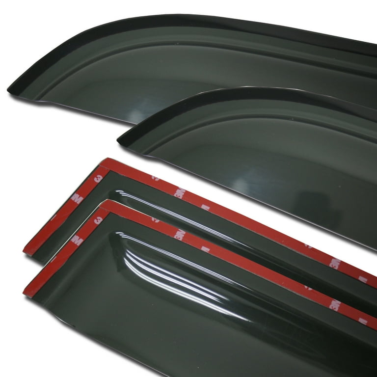 Tuningpros WV 121B Outside Mount Window Visor Deflector Rain Guard Dark Smoke 4 Pcs Set for 2017 2018 Dodge Journey