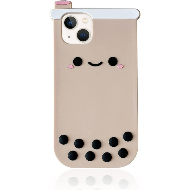 Kawaii Phone Cases Apply to iPhone 11,Cute 3D Cartoon Boba Milk Tea ...