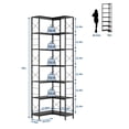 7 Tier Corner Bookshelf, 78"H L-Shaped Open Bookcase with Metal Frame ...
