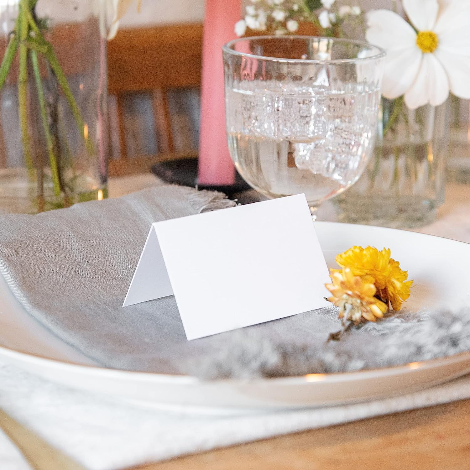 Place Name Cards Reception Plain White Folded 50 Count Walmart
