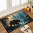 Bear Fishing Door Mat 20x31.5 Inch Forest Stream Animals Entryway Rug ...