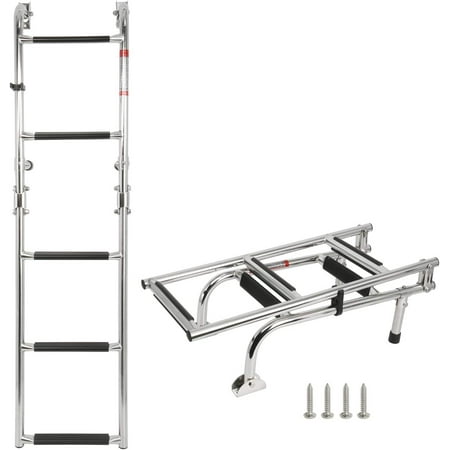 Hantdan Marine Boat Foldable Stainless Steel 5 Steps Ladders Stern ...