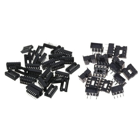 30 Pcs 16 Pin 2.54mm DIP IC Socket Solder Type Adaptors & 20 x 8 Pin 2 ...