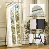 Anyrose 21x64 Full Length Mirror Arched Aluminum Alloy Framed Floor ...