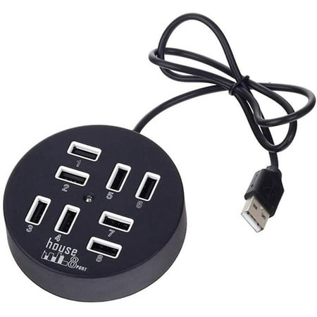 USB 8 Ports Box Multi Data Transmission USB 2.0 Hub Round Shape Multi ...