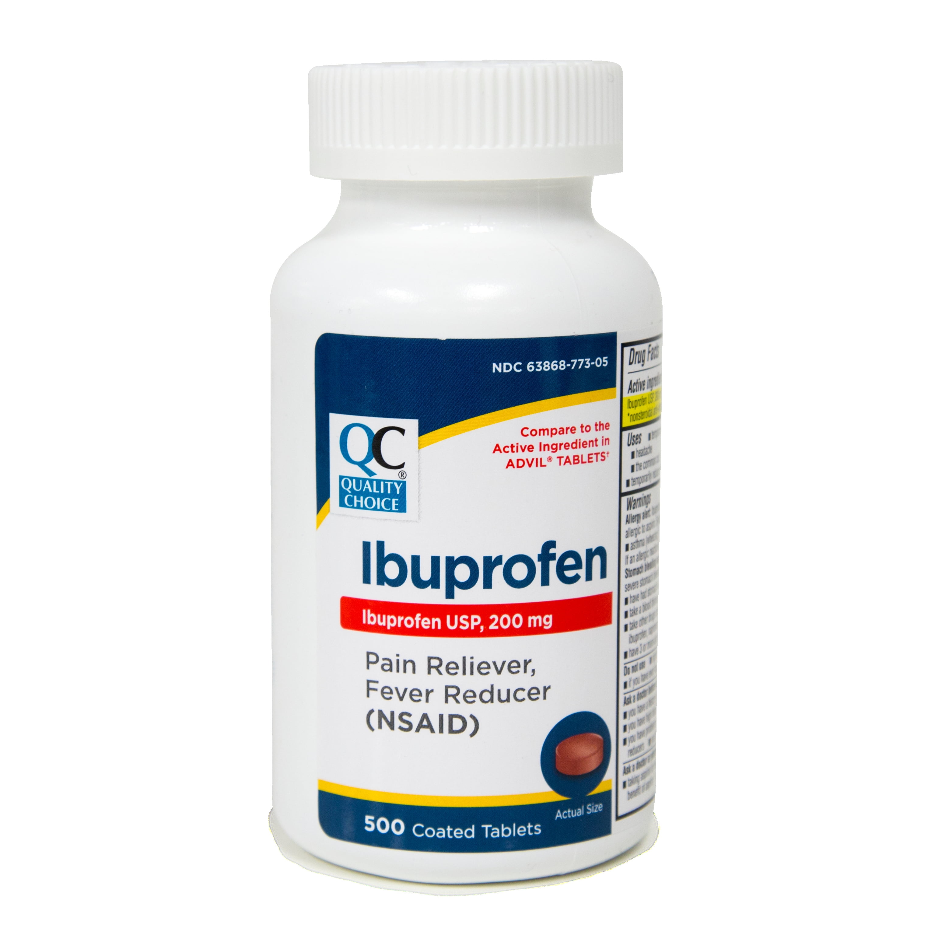 Pack of 2 Quality Choice Ibuprofen 200mg. Tablet 500 Count Each ...