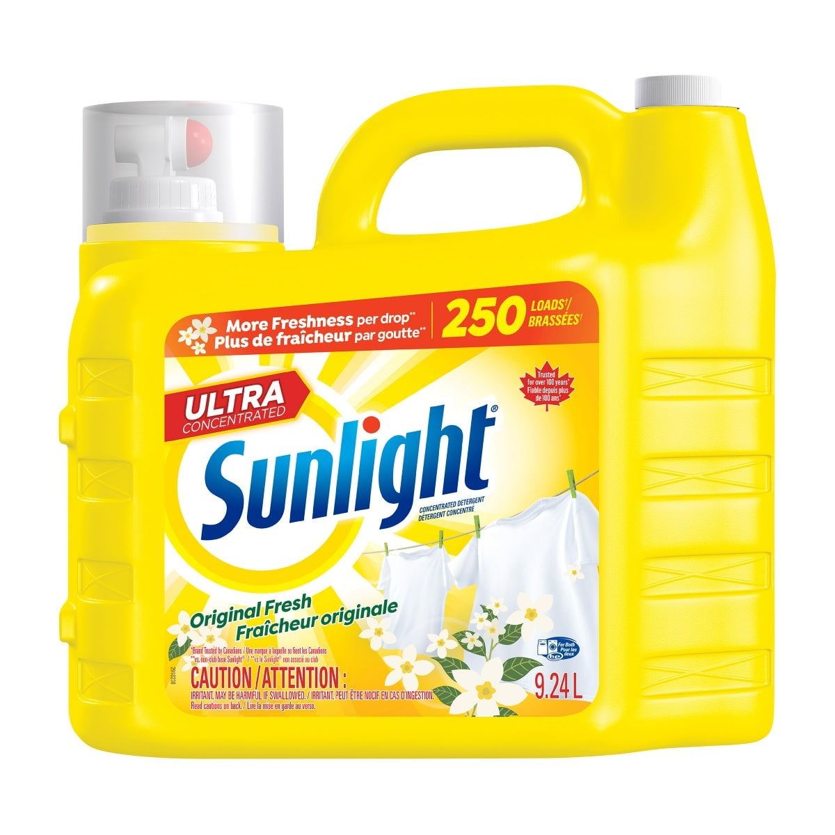 Sunlight Ultra Concentrated Original Fresh Laundry Detergent, 250 Loads ...