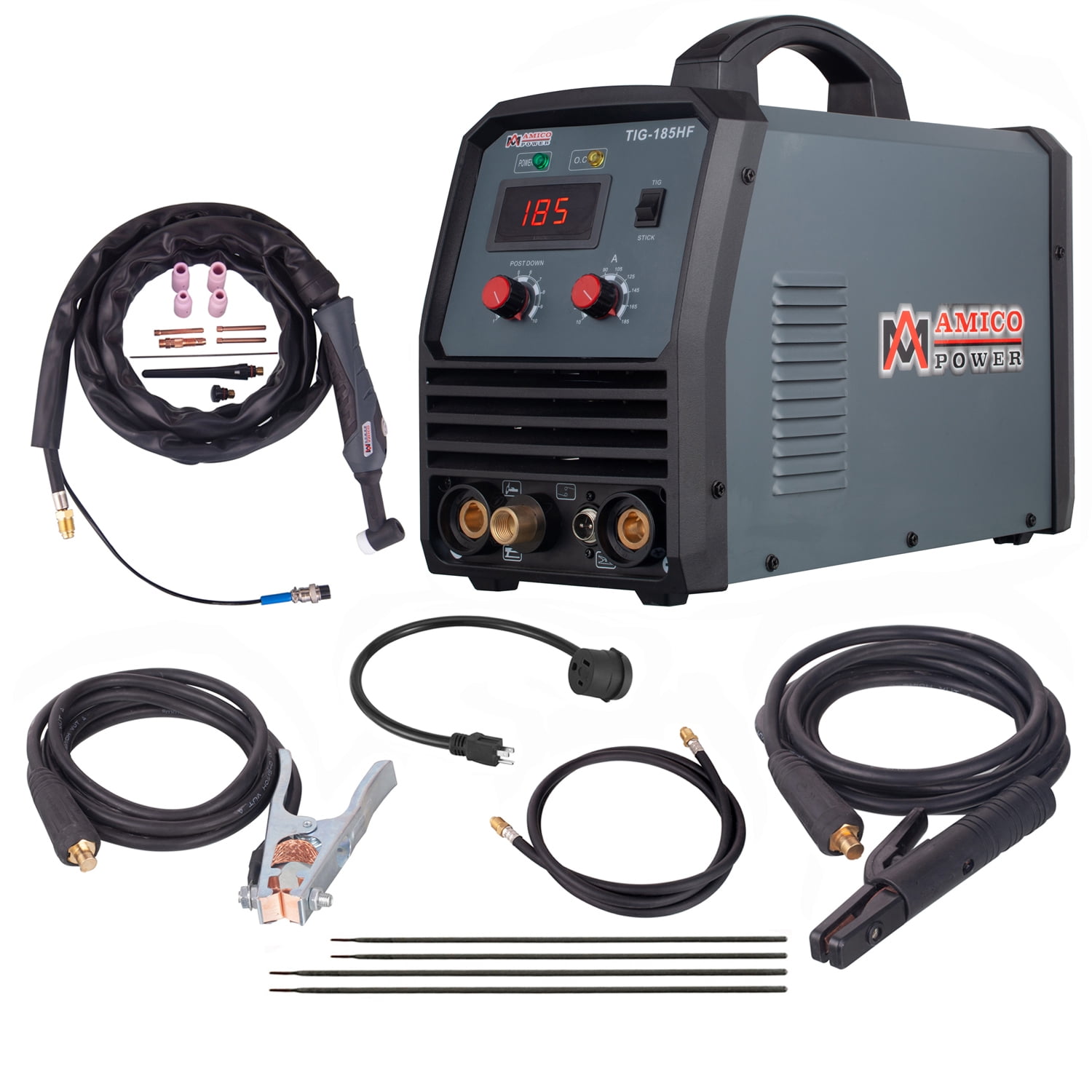 TIG-165HF, 160 Amp TIG Torch Stick Arc DC Inverter Welder, High ...