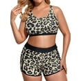 Plus Size 3 Piece Tankini Swimwear Set For Women With Tummy Control