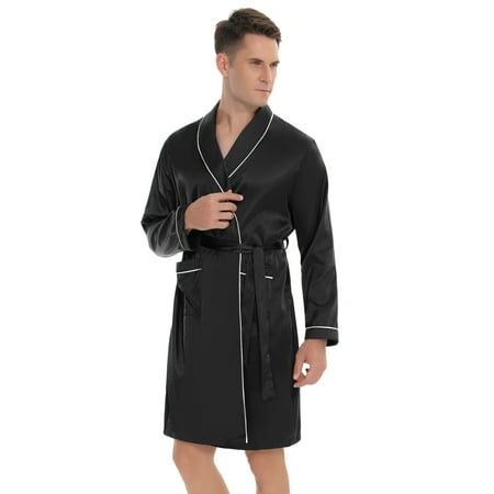 iClosam Long Robe for men Luxurious satin Full Length Bathrobe summer ...