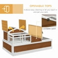PawHut Wooden Tortoise Habitat, Tortoise Enclosure Reptile Cage w/ Tray ...