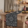 Black Boho Paisley Table Runner 16x72 Inch Vintage Floral Classic ...