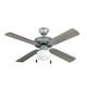 Mainstays 42 inch Downrod Ceiling Fan with Light Kit, Satin Nickel, 4 ...