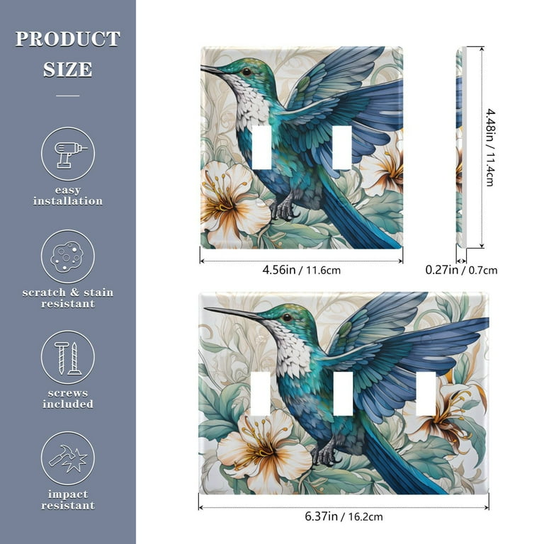 Hummingbird Light Switch Cover 🌳 Single Light Switch Housing With