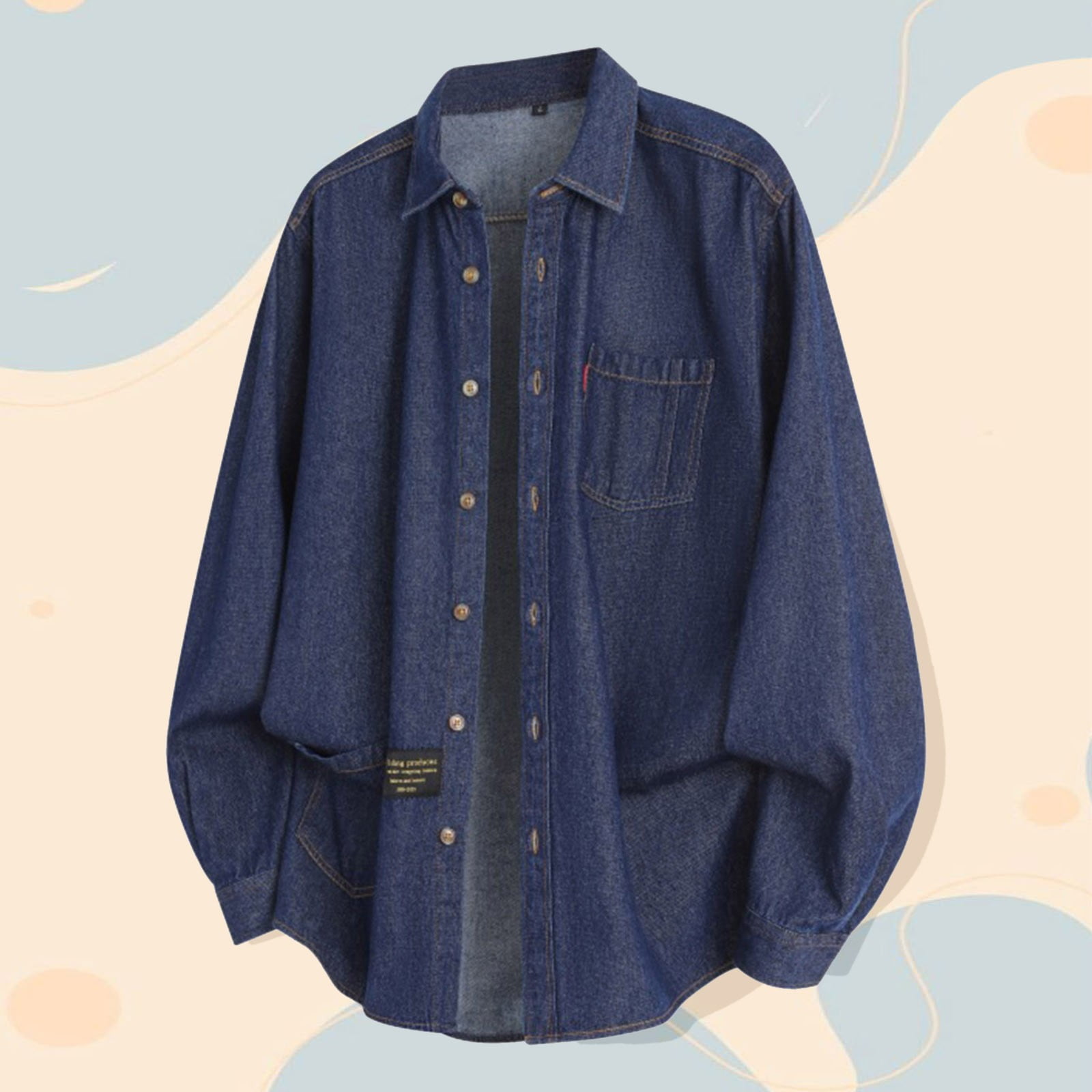 Click here for Tinz Mens Loose Long Sleeved Denim Jacket All Weat... prices