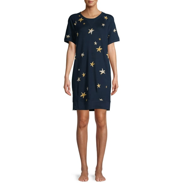 Secret Treasures Short Sleeve Crew Neck Above Knee Nightgown Womens Or Womens Plus 1 Pack