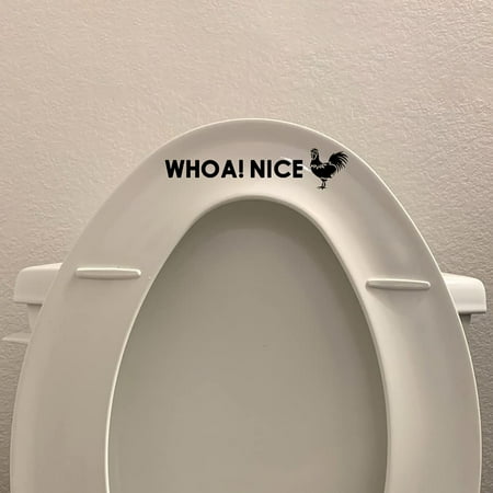 Room Decor Stickers Fun Stickers, Whoa Nice Rooster Cock Toilet Sticker ...