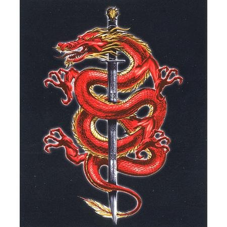 Top Heavy - Red Dragon Around A Sword - Sticker / Decal - Walmart.com