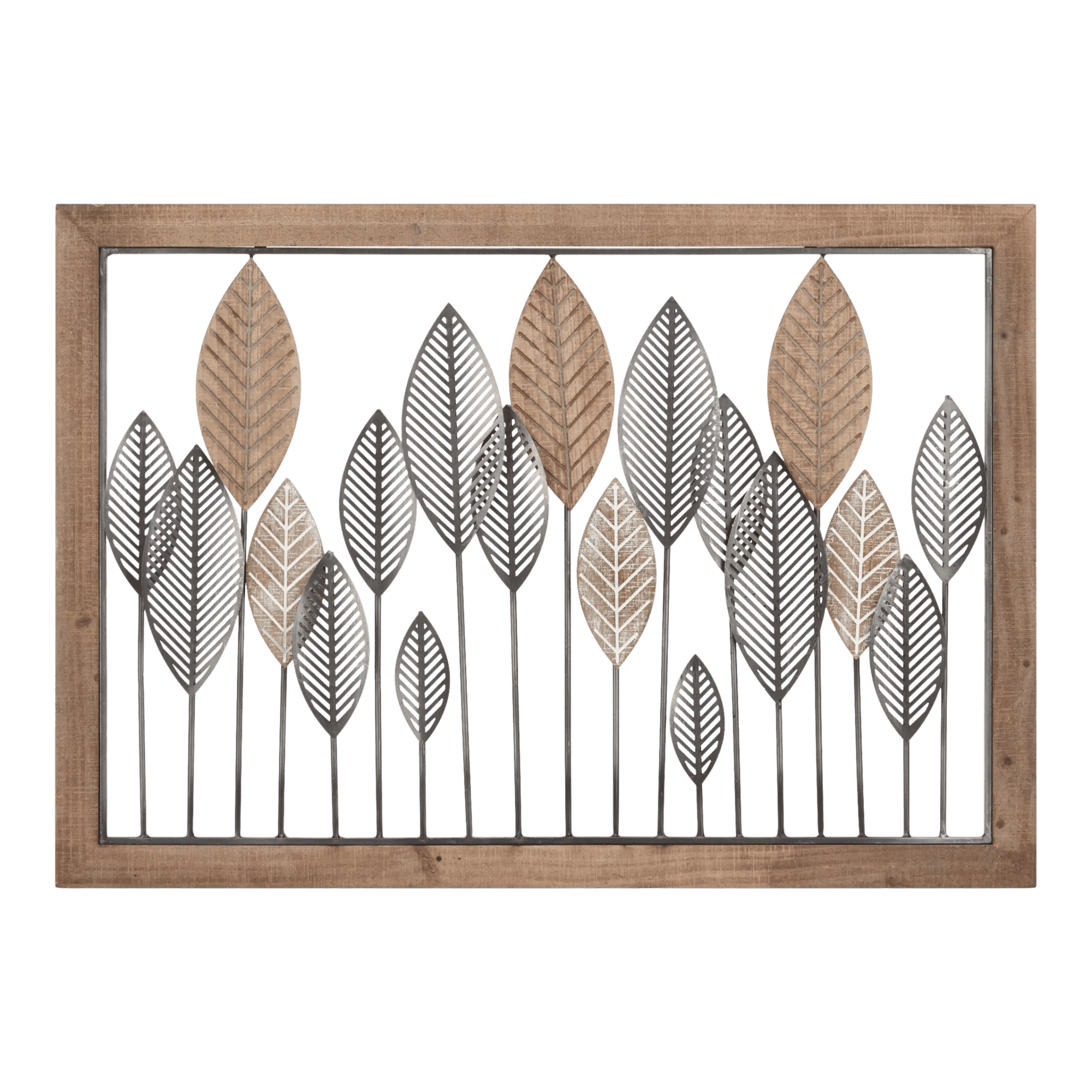 Click here for Bouclair Brown Framed Metal And Wood Leaves Wall A... prices