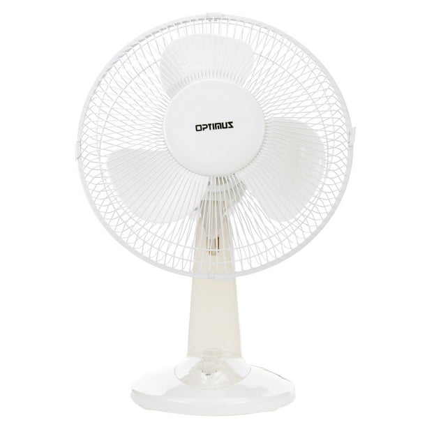 Optimus 12 inch Oscillating Table 3-Speed Fan in White - Walmart.com