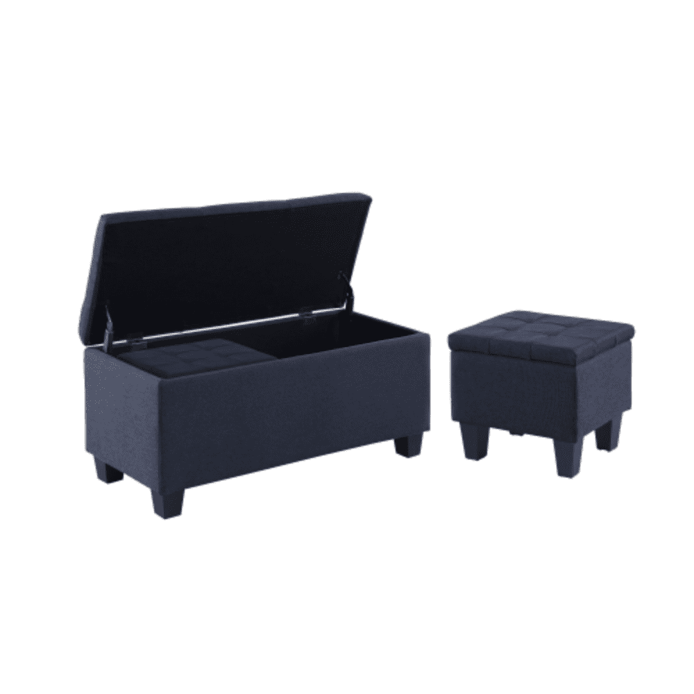 Large Storage Ottoman Bench Set 3 In 1 Combination Ottoman Tufted