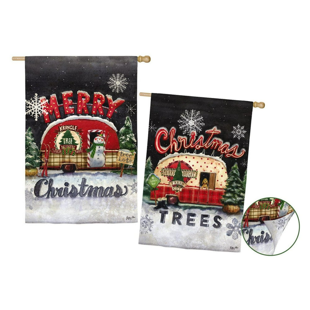 Evergreen Flag Tree Lot Christmas House Flag - Walmart.com - Walmart.com