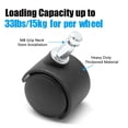 4pcs Heavy Duty Swivel Caster Wheels with Brake, M6 Threaded Stem ...