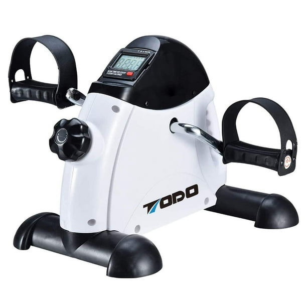 TODO Mini Exercise Bike Pedal Exerciser with LCD Monitor for Leg and Arm Recovery White Walmart