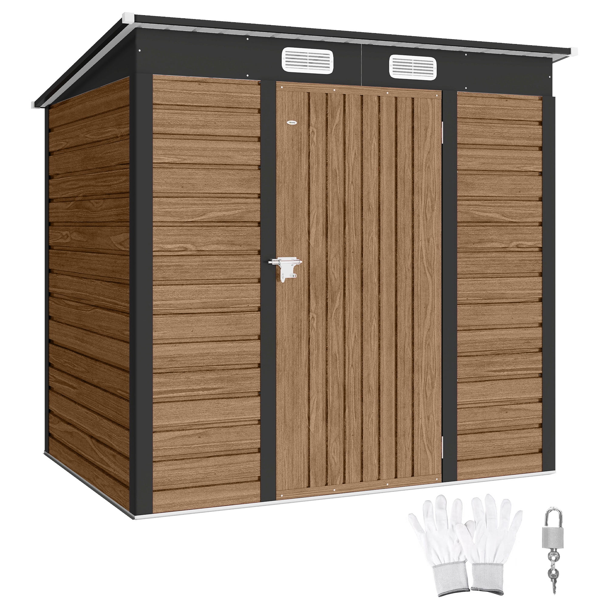 Click here for Outsunny 6 X 4 Metal Garden Storage Shed With 2 Ve... prices