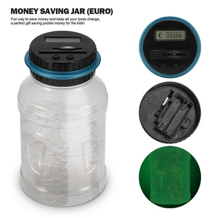 Large Digital Coin Counting Money Saving Display Box 1.8L 1.8L Coin ...