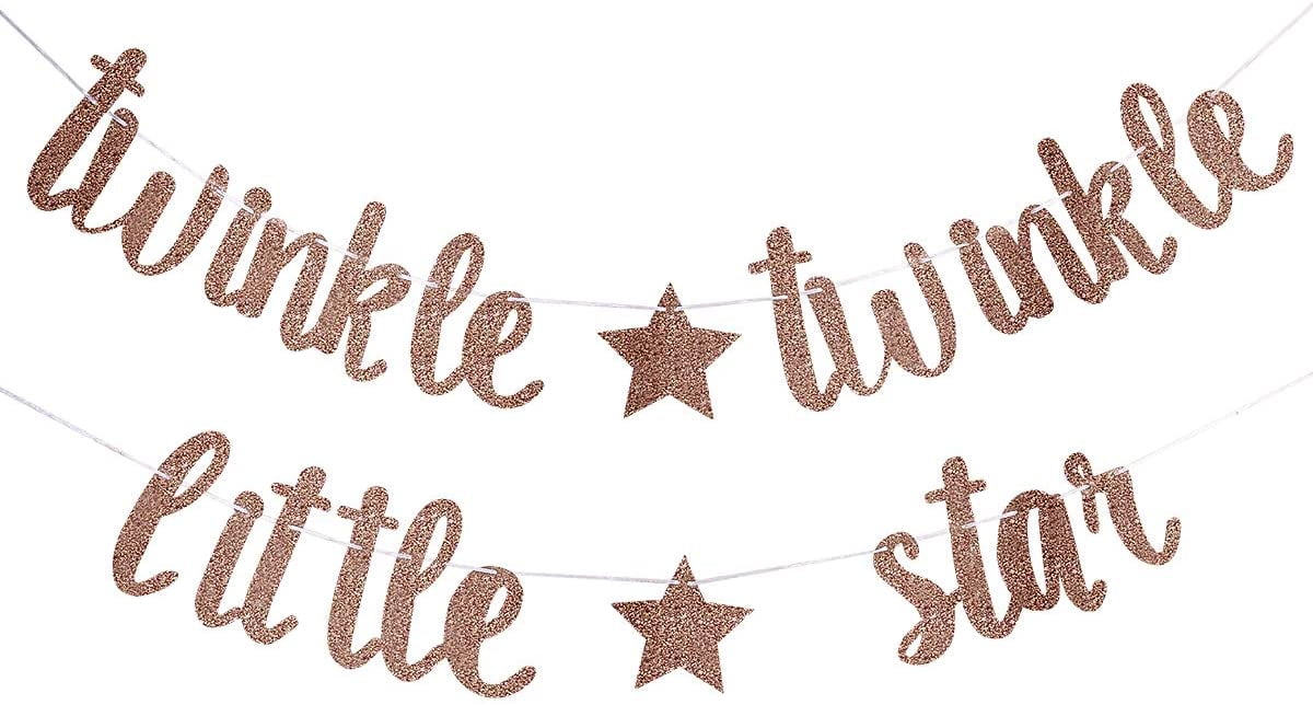 Twinkle Twinkle Little Star Banner Rose Gold Glitter- Twinkle Twinkle ...