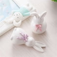 2PCS Ceramic Rabbits With Bow, Easter Home Decor Ceramic Bunny ...