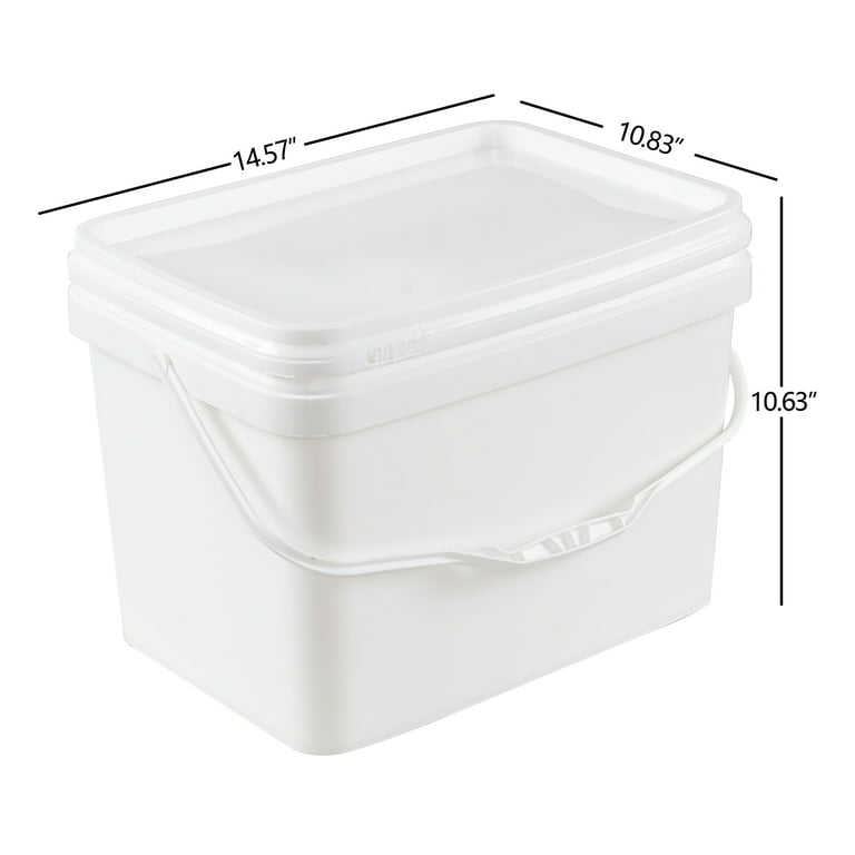 Hinged Lid Plastic 5 Gallon Pails