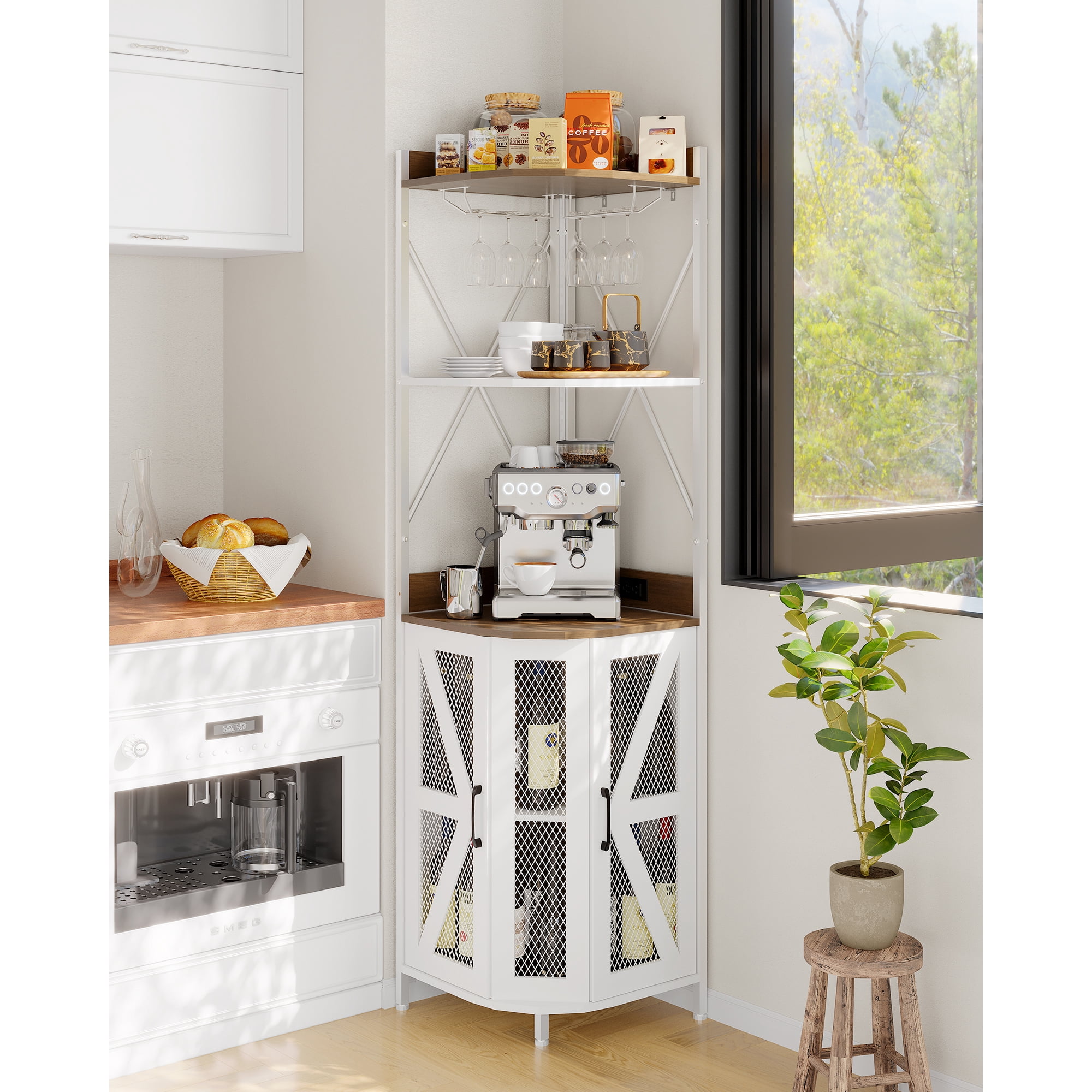 Click here for Tropow Corner Bar Cabinet With Led Lights & Power... prices
