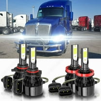 AlexTong LED Headlight Kit Bulbs High Low Beam 4Side for Kenworth T680 ...