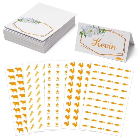 55Pcs Meal Choice Sticker With Wedding Place Card Party Supplies For ...