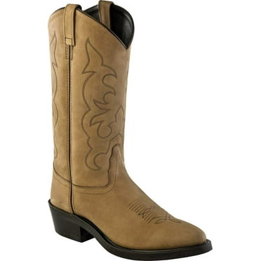 Old West Men's Narrow Round Toe Cowboy Work Boots - Walmart.com