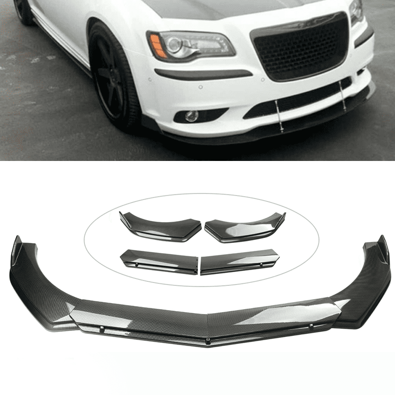 4PCS Carbon Fiber Coating Sharpe Corner Universal Car Front Bumper Lip ...