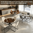 43.5 Inch Round Dining Table Set For 4, 5-Piece Wooden Table with Metal ...