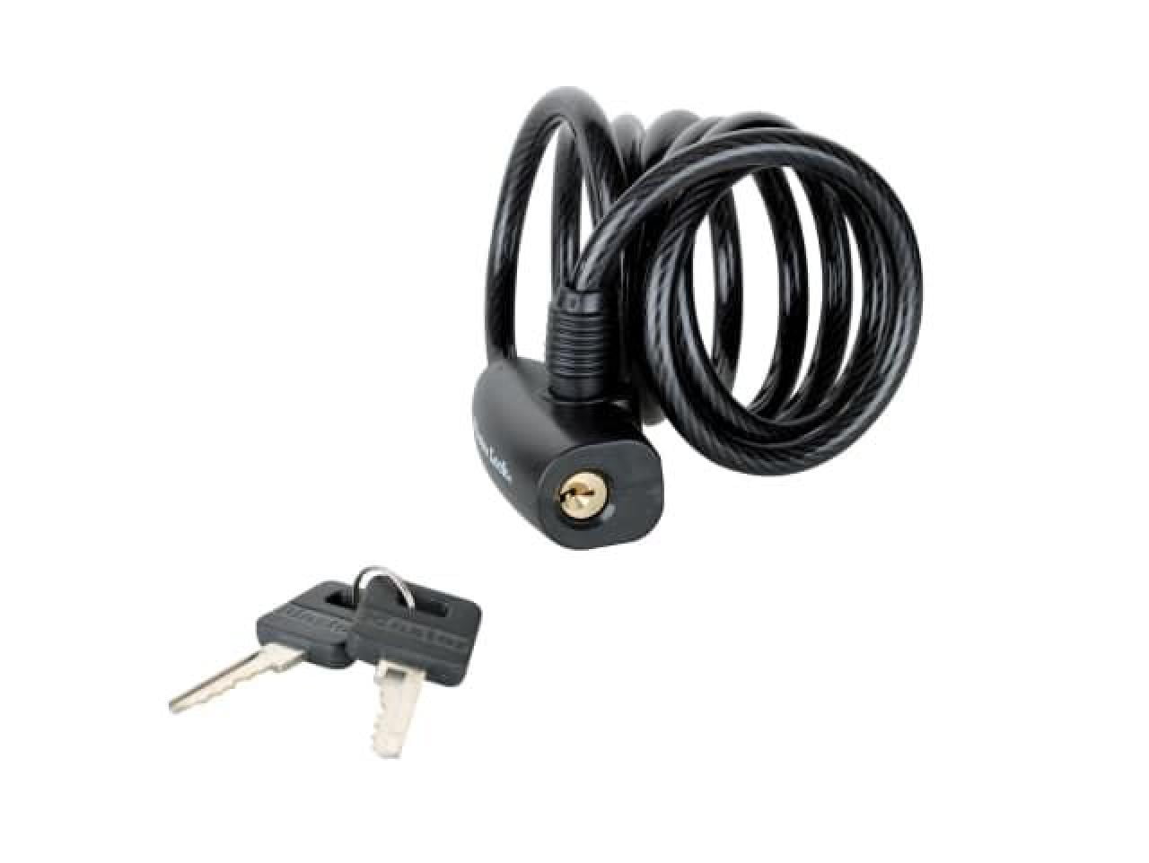 Master Lock - Black Self Coiling Keyed Cable 1.8m x 8mm - Walmart.com