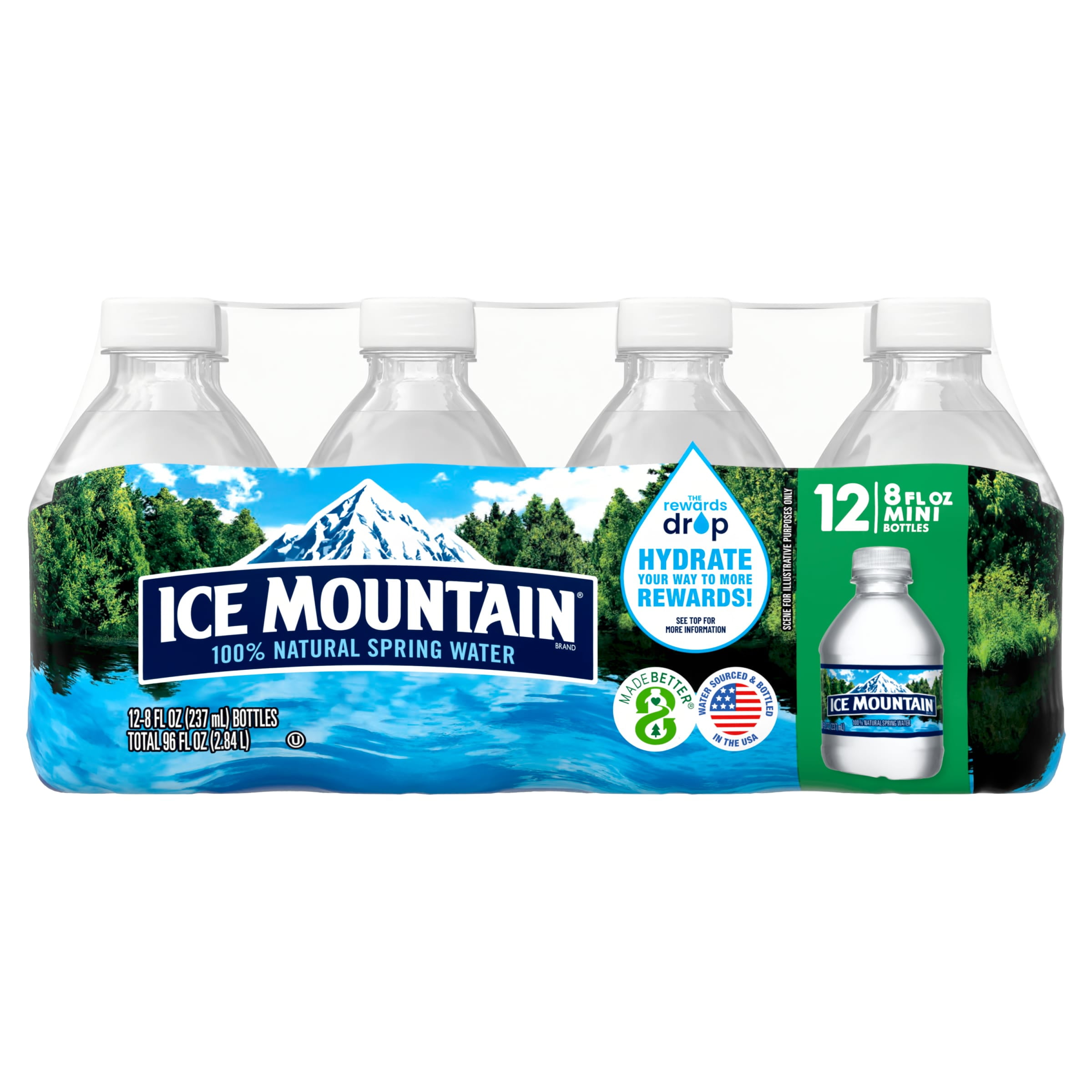 ICE MOUNTAIN Brand 100% Natural Spring Water, 8-ounce mini plastic ...
