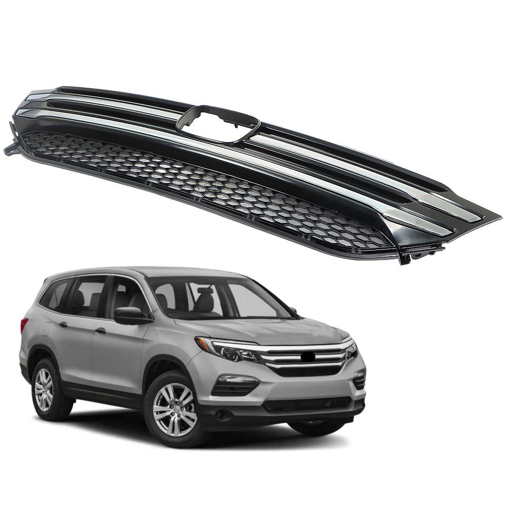 LABLT Front Bumper Upper Grille W/Chrome Trim Molding Assembly ...