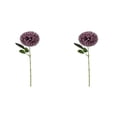 2 Pcs Purple Artificial Pom Pom Flowers Set, 11" Realistic Fake ...