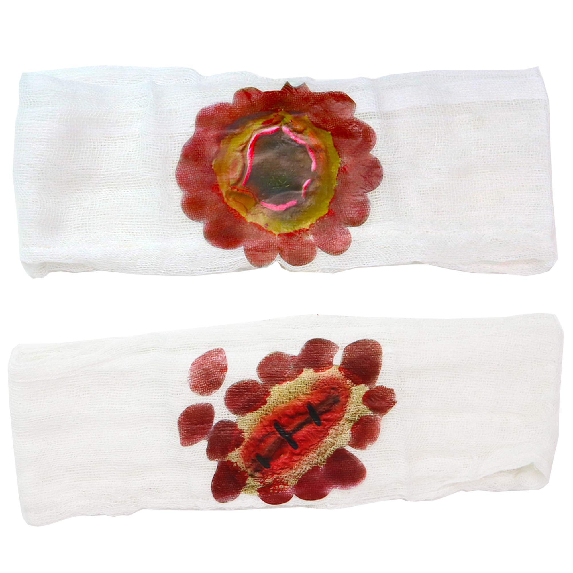 Skeleteen Bloody Wound Gauze Bandage - Halloween Blood Costume Bandages ...