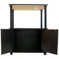 Redmon 3-Shelves Floor Shelf Self-Standing, Lower 2-Door Cabinet ...