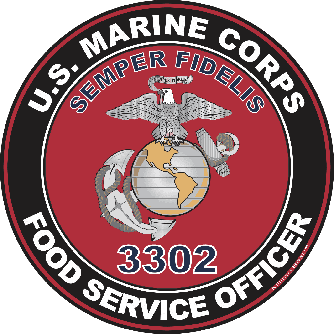 U.S.M.C. MOS 3302 Food Service Officer Decal 3.8" - Red - Walmart.com