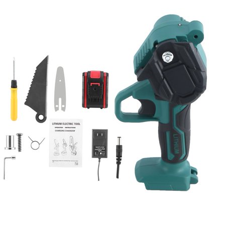 Mini Chainsaw 4-Inch Cordless Portable Chainsaw Safety Switch Button ...