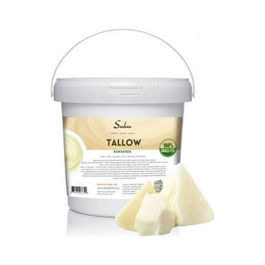 Organic Grass-Fed Beef Tallow, 100% Pure Rendered Fat for Cooking and ...