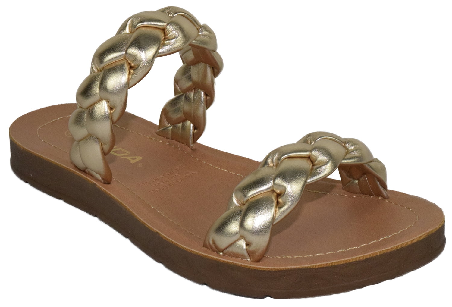 Soda Shoes Women Flip Flops Flat Sandals Slides Double Braided Straps ...