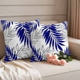 Blue Leaves Outdoor Pillow Covers 24"x24" Set of 2,Waterproof Throw ...